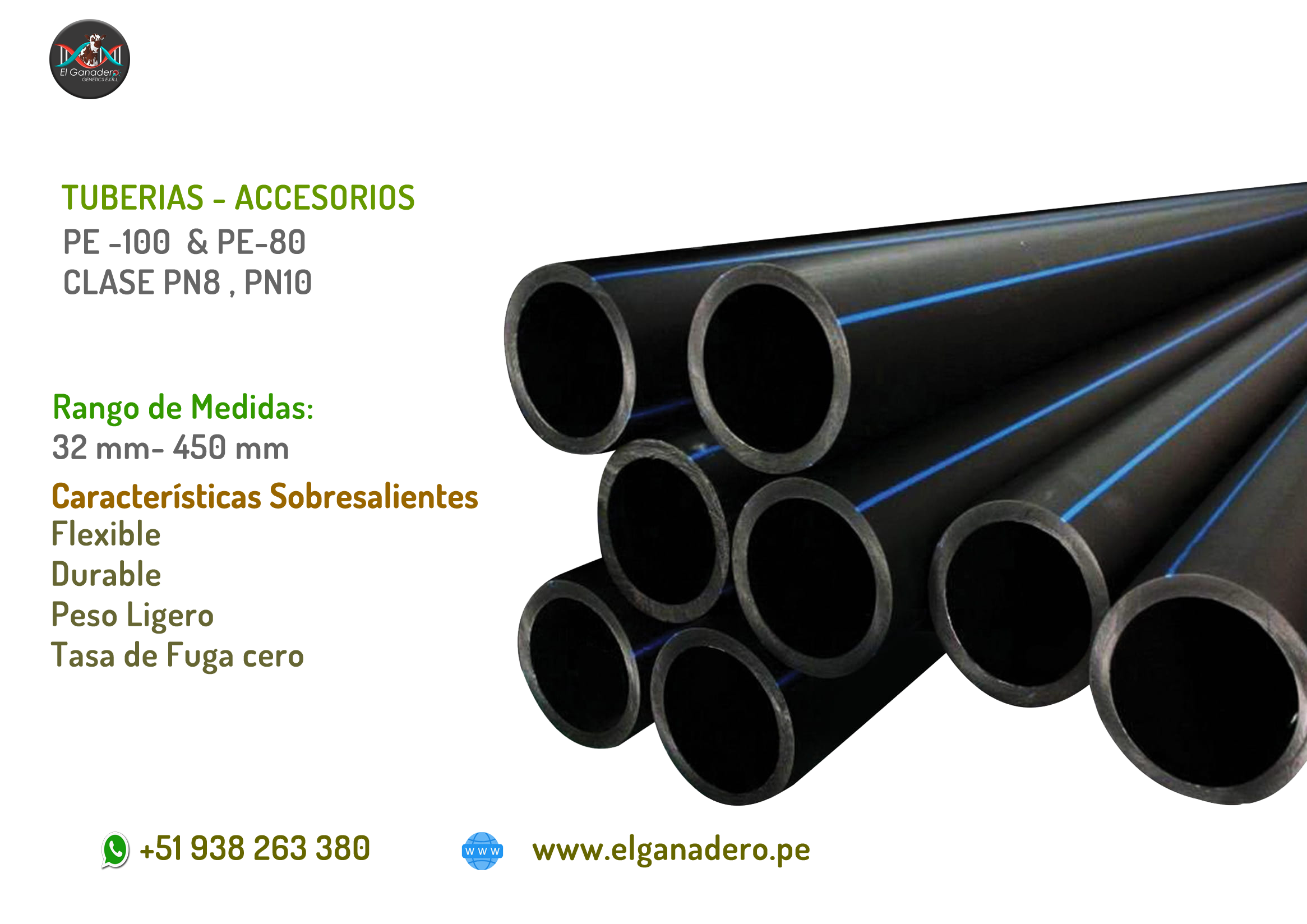 Tuber a O Manguera HDPe Para Riego Y Agua Potable El Ganadero